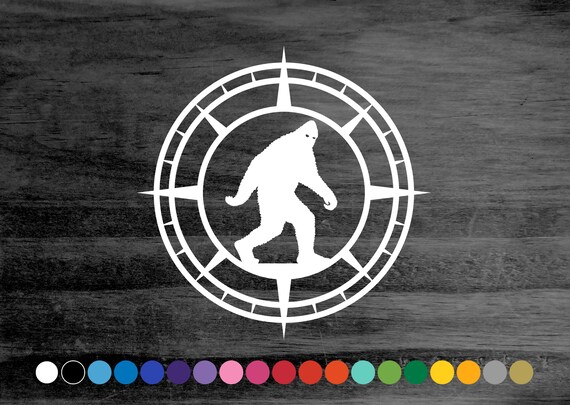 Bigfoot Sasquatch Compass Vinyl Decal Sticker Vinyl for Car | Etsy