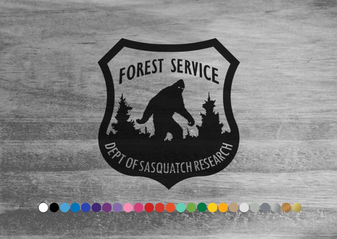 Bigfoot Sasquatch Forest Service Vinyl Decal Sticker for Car Truck Rv ...