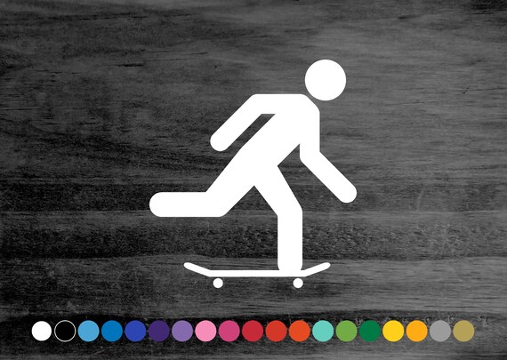 Stick Figure Skateboard Vinyl Decal Sticker for Car Truck Boat - Etsy
