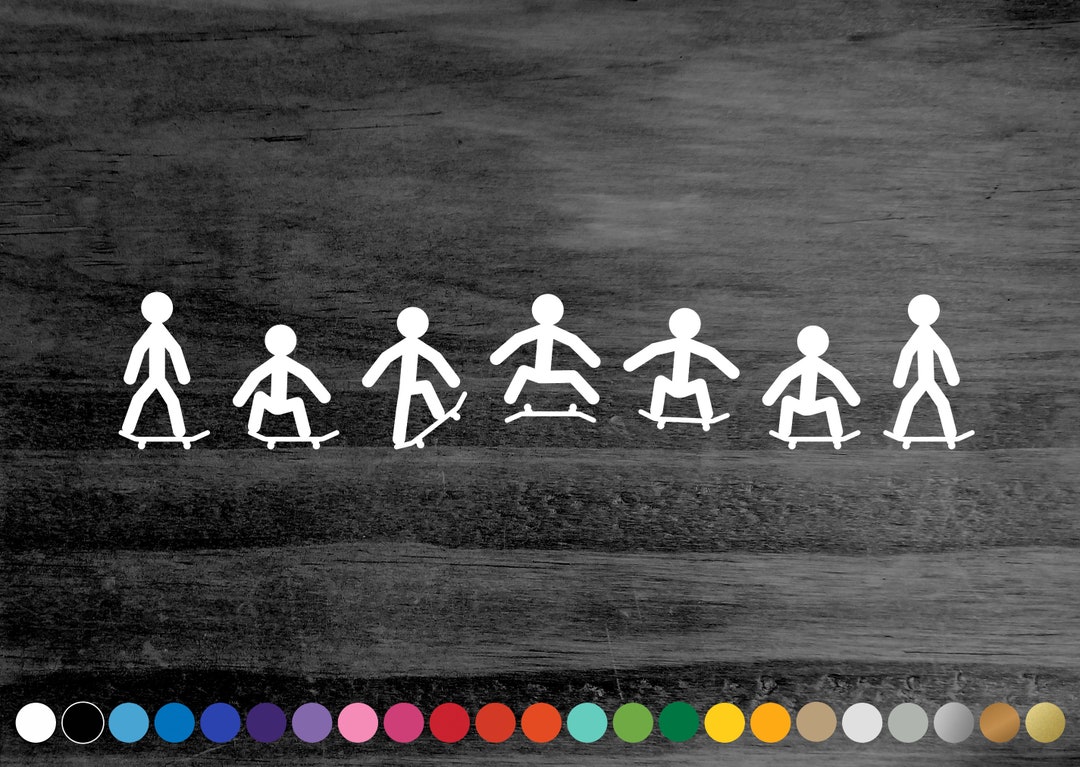 Skateboard Stick Figure Vinyl Decal Sticker for Car Truck Camper Van Rv ...