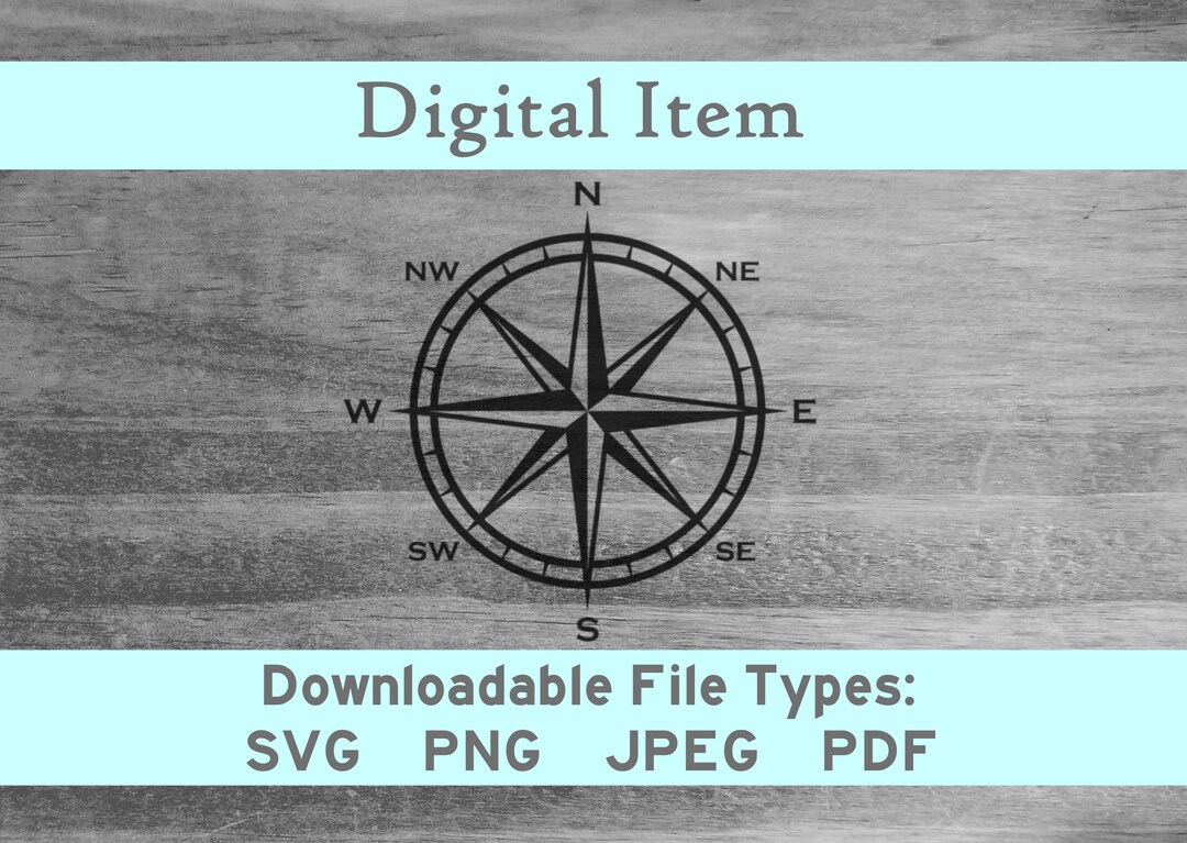 Compass Rose 2 Svg Png Jpeg Pdf Digital File Download -NOT a Physical ...