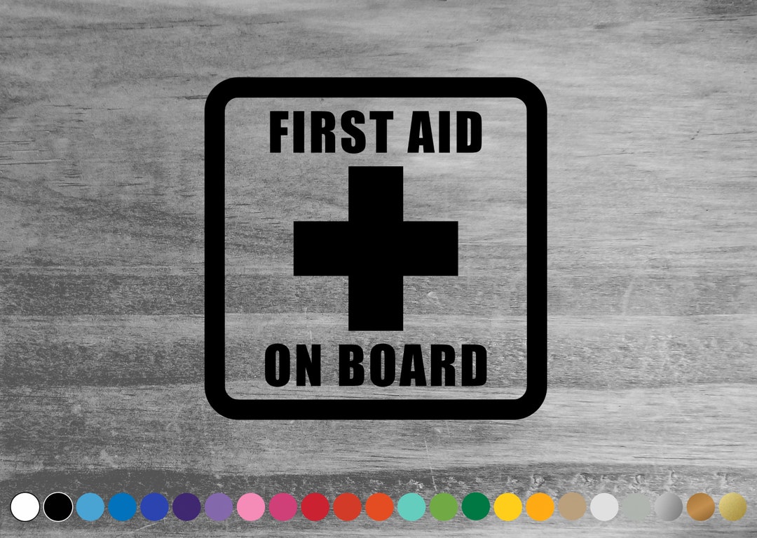 First Aid on Board Vinyl Decal Sticker for Car Truck Rv Camper Van 4x4 ...