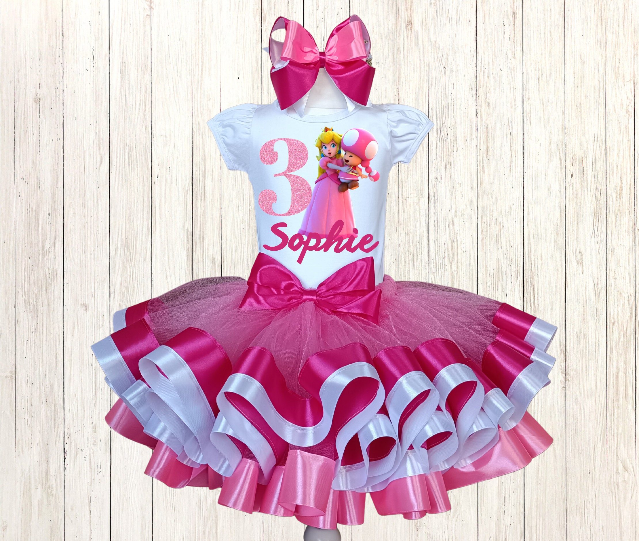 Princess Peach Birthday Outfit Personalized Princess Peach - Etsy