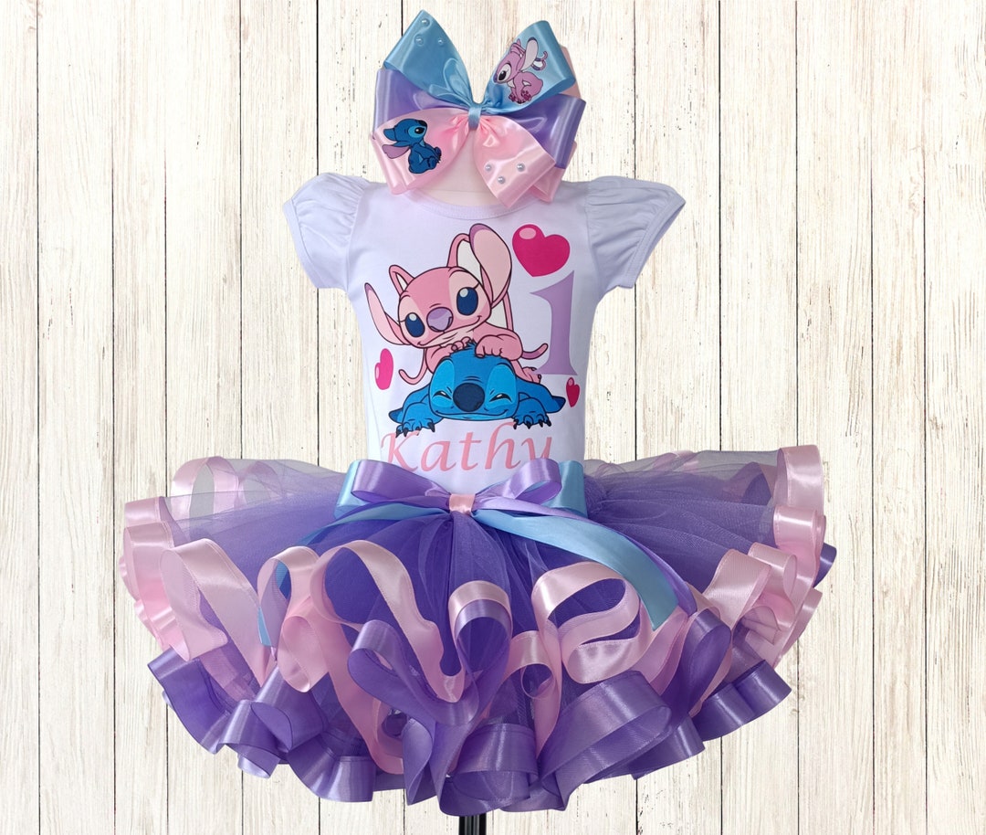 Stitch and Angel Party Tutu Outfit, Stitch Birthday Party Costume for ...