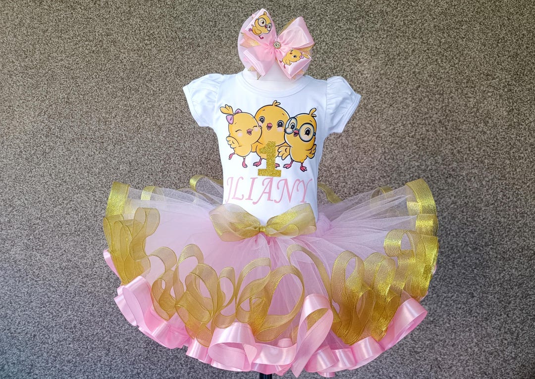 Yellow Chick Kiki Baby Girl Birthday Tutu Outfit, Chick Kiki Birthday ...