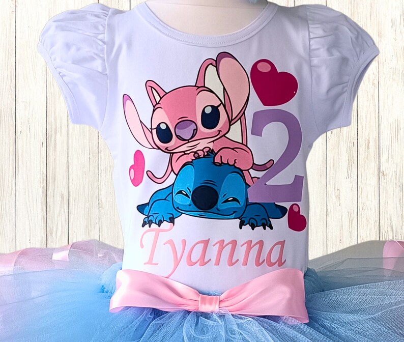 Stitch Birthday Tutu Outfit: Angel Party Costume, Baby Girl - Etsy