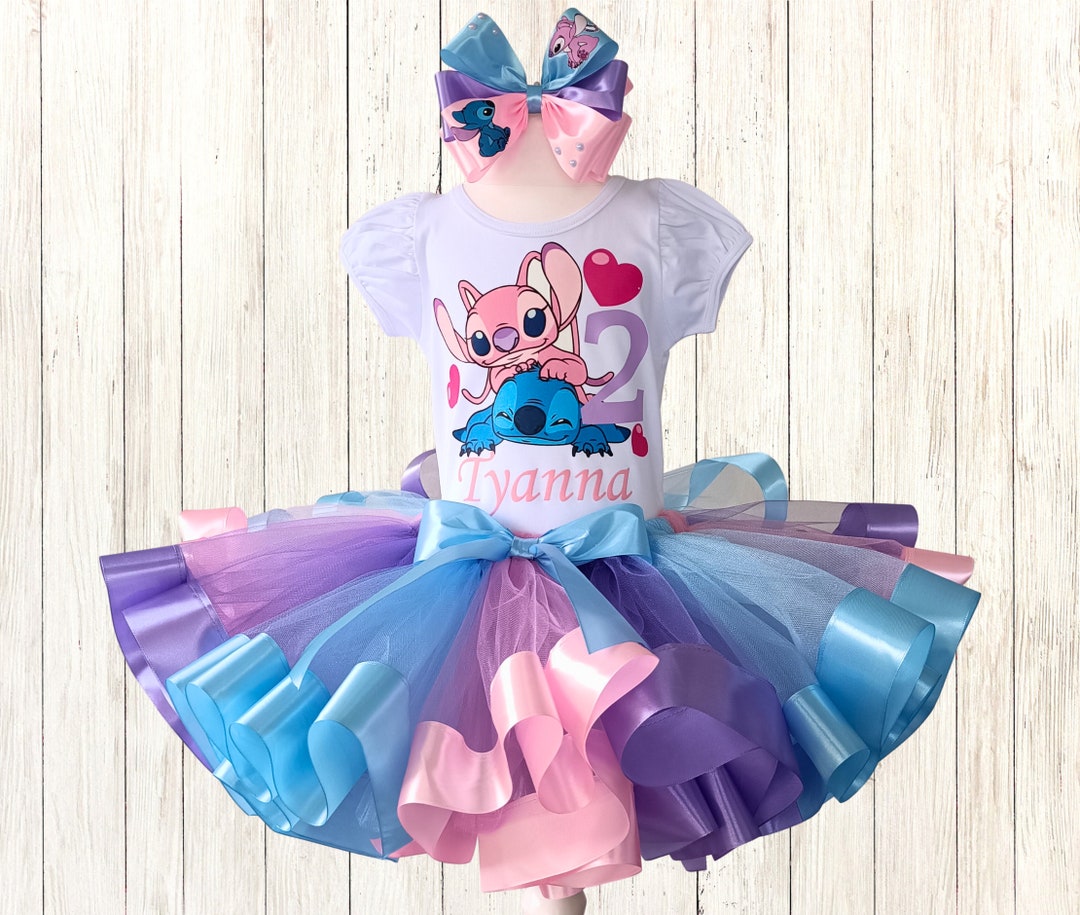 Stitch and Angel Party Tutu Outfit, Stitch Birthday Party Costume for ...