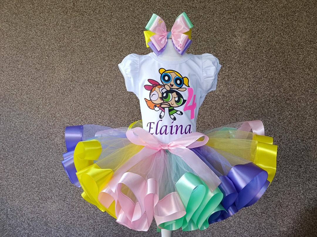 Powerpuff Rainbow Tutu Outfit: Baby Girl Birthday Costume - Etsy