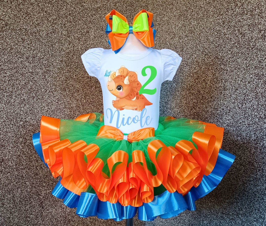 Cute Dinosaur Birthday Tutu Outfit, Dinosaur Birthday Tutu Set, Dino ...