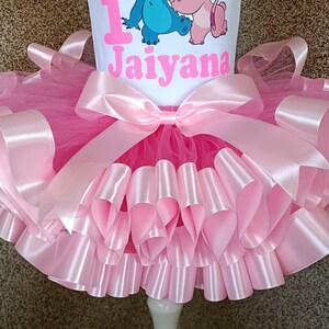 Stitch & Angel Birthday Tutu Outfit: Pink Costume Set for Baby Girl - Etsy
