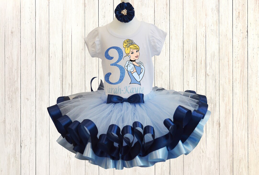 Princess Cinderella Birthday Outfit, Personalized Princess in Blue ...