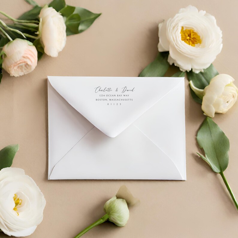 Modern Calligraphy Envelope Template, Wedding Guest Address Addressing ...