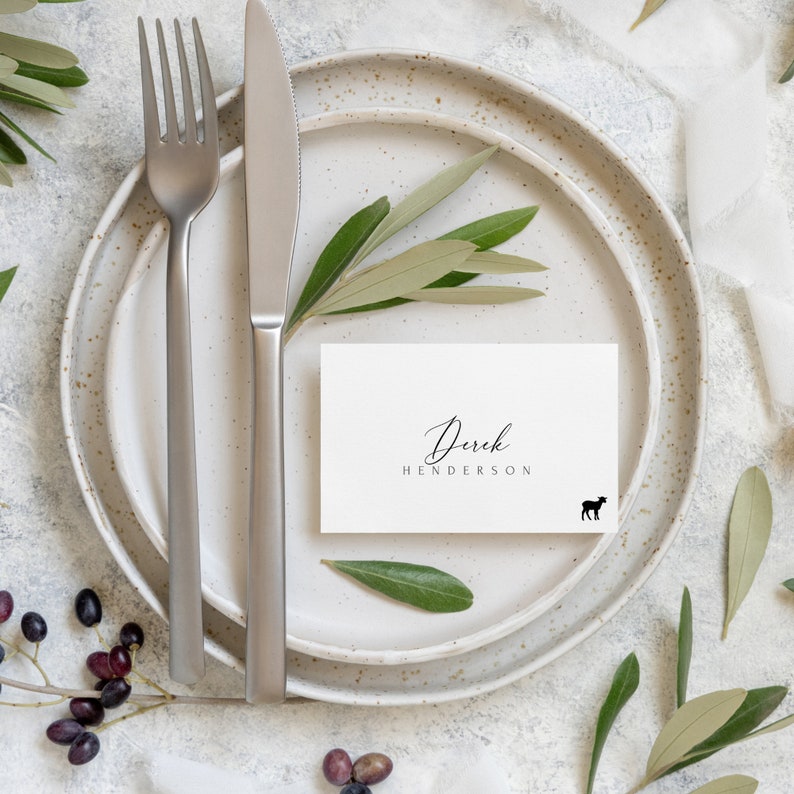 Classic Wedding Place Cards With Meal Choice, Wedding Place Card ...
