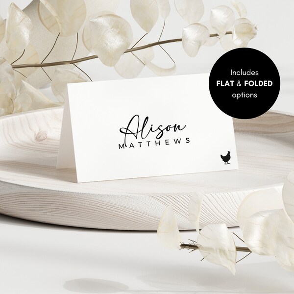 Place Card Template With Meal Choice - Etsy