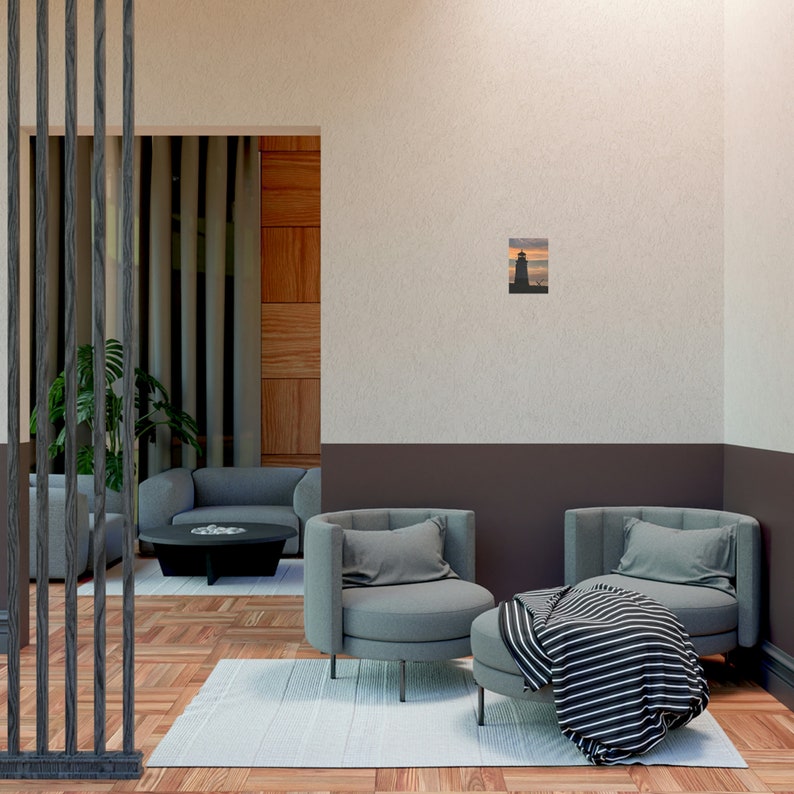 Lighthouse Silhouette Against Early Sunset - Etsy