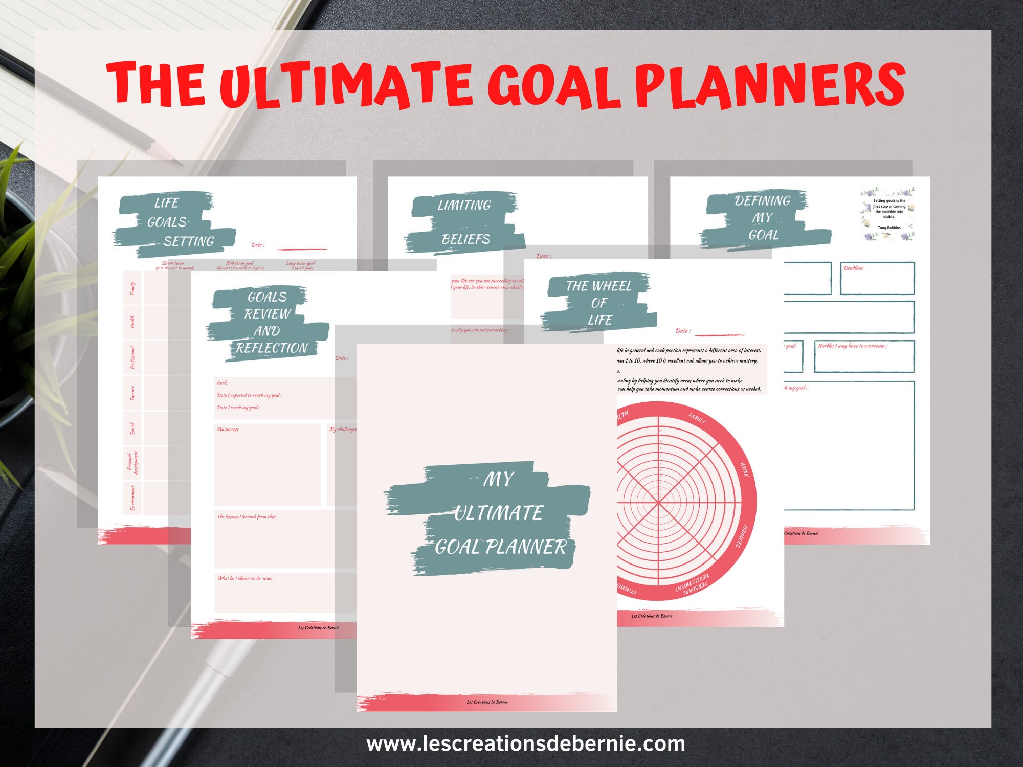 Planner d'objectifs plan d'action de projet planificateur imprimable et ...