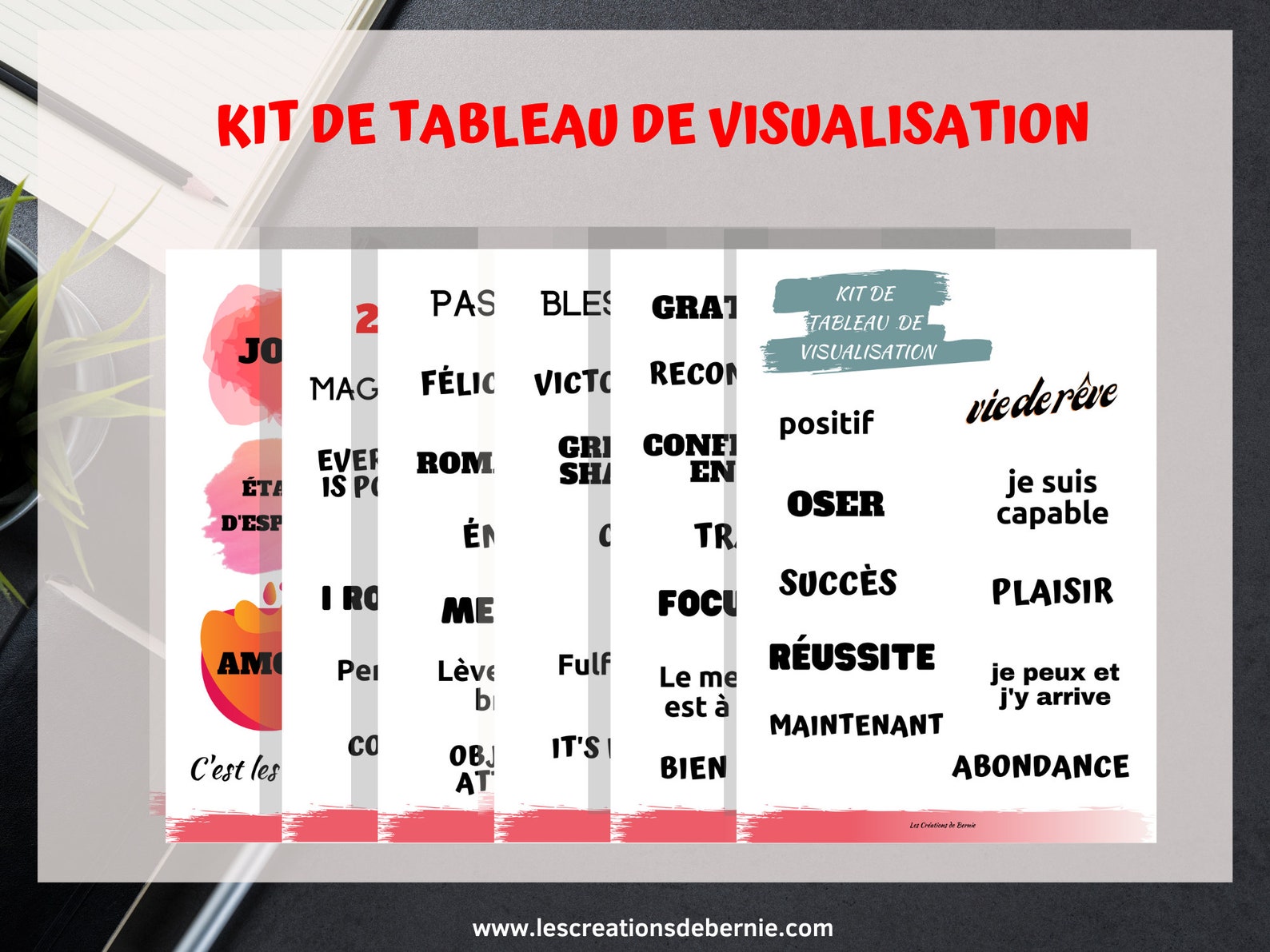 Mini kit de tableau de visualisation 2024-2025 loi de l'attraction ...