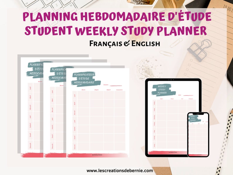 Weekly Study Planner Weekly Revision Worksheet Printable | Etsy