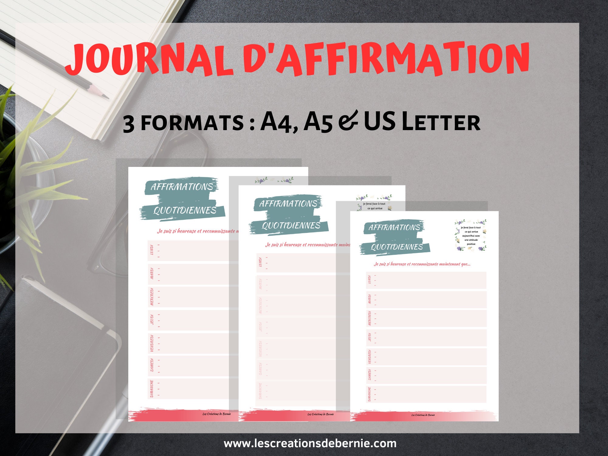 Affirmation Bullet Journal Affirmation Tracker Planner - Etsy