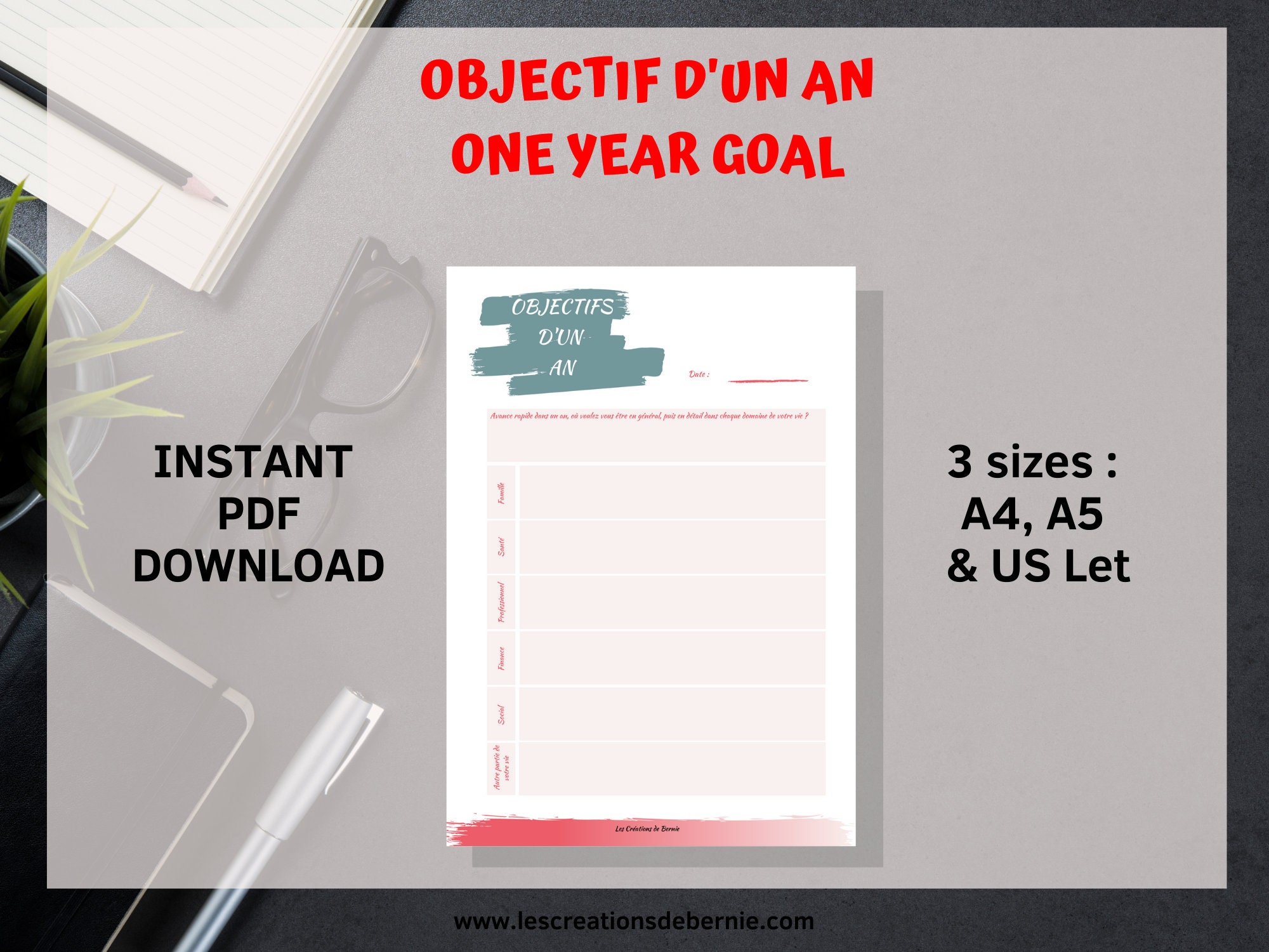 One Year Goal Planner Printable Project Goal Planner Printable - Etsy