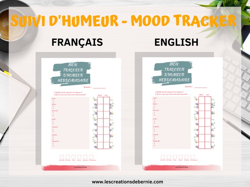 Planificateur de suivi d'humeur à télécharger et à | Etsy France