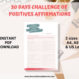 Positive Affirmations 30 Days Challenge Bullet Journal Affirmation ...