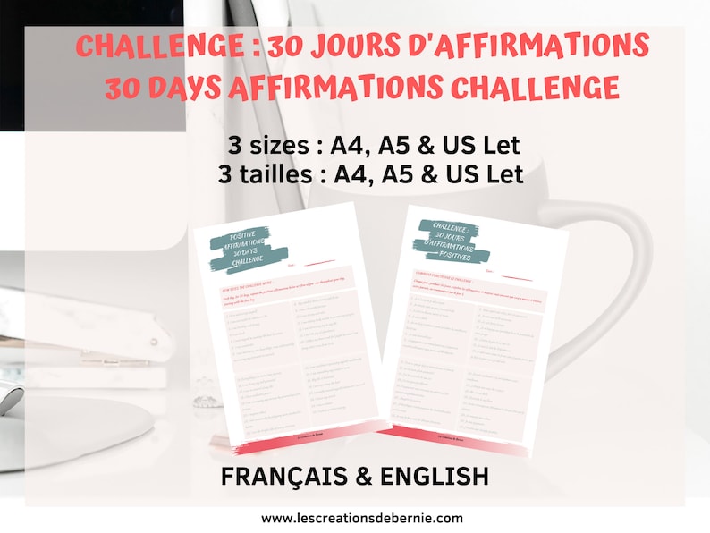 Positive Affirmations 30 Days Challenge Bullet Journal Affirmation ...