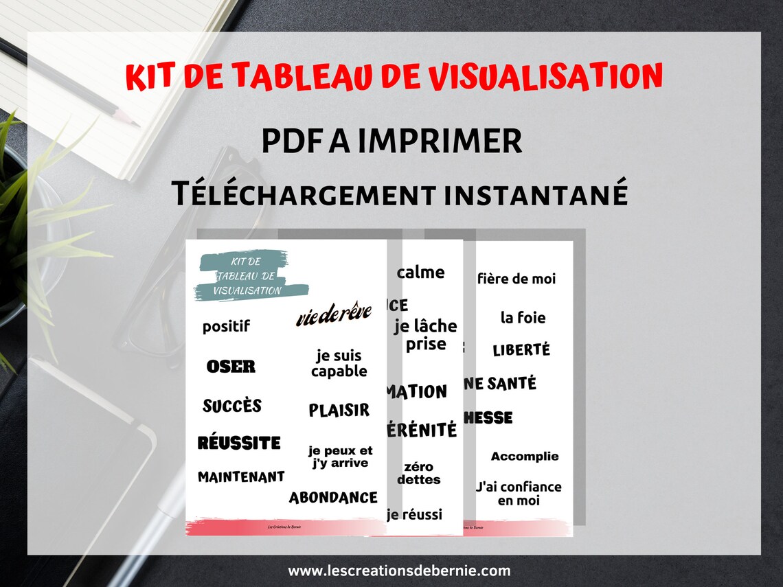 Mini kit de tableau de visualisation 2024-2025 loi de l'attraction ...