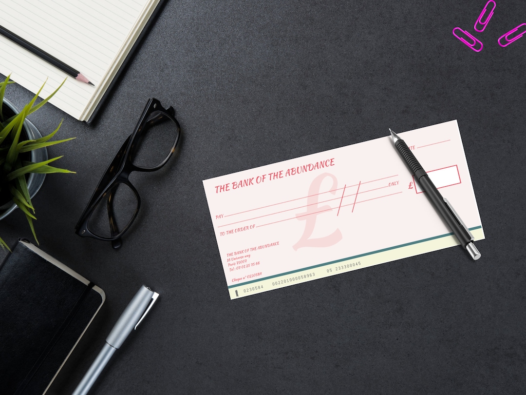 British Abundance Cheque in Pounds Digital File Blank Cheque From the ...