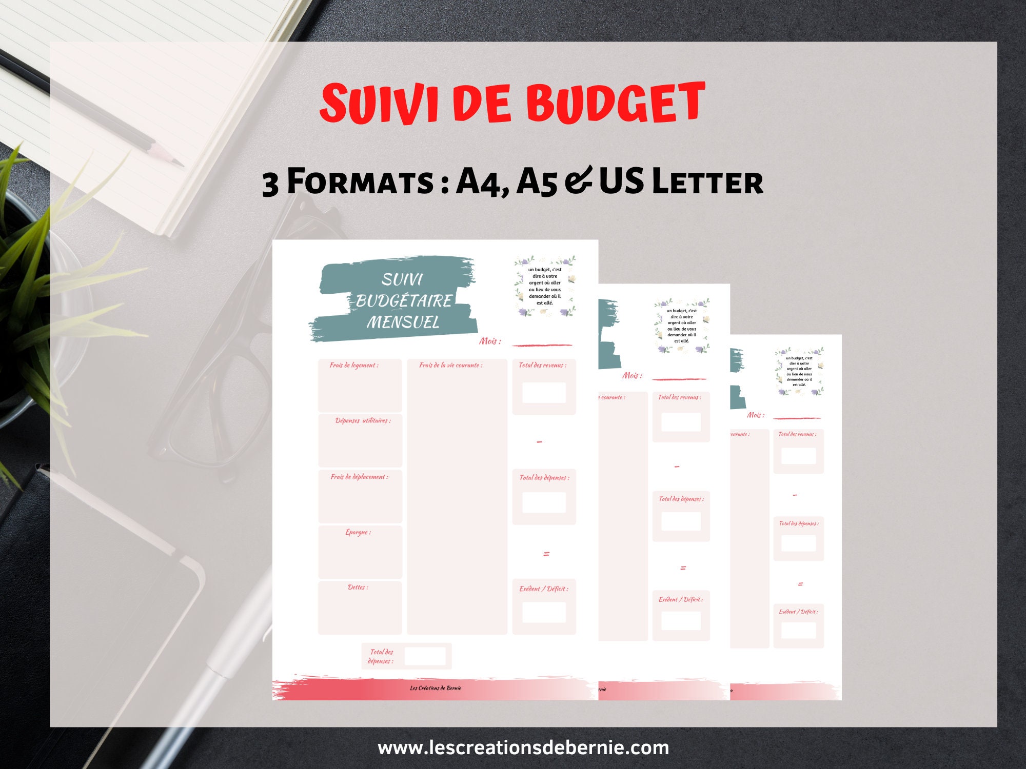 Monthly Budget Planner Printable Finance Tracker Money Planner - Etsy