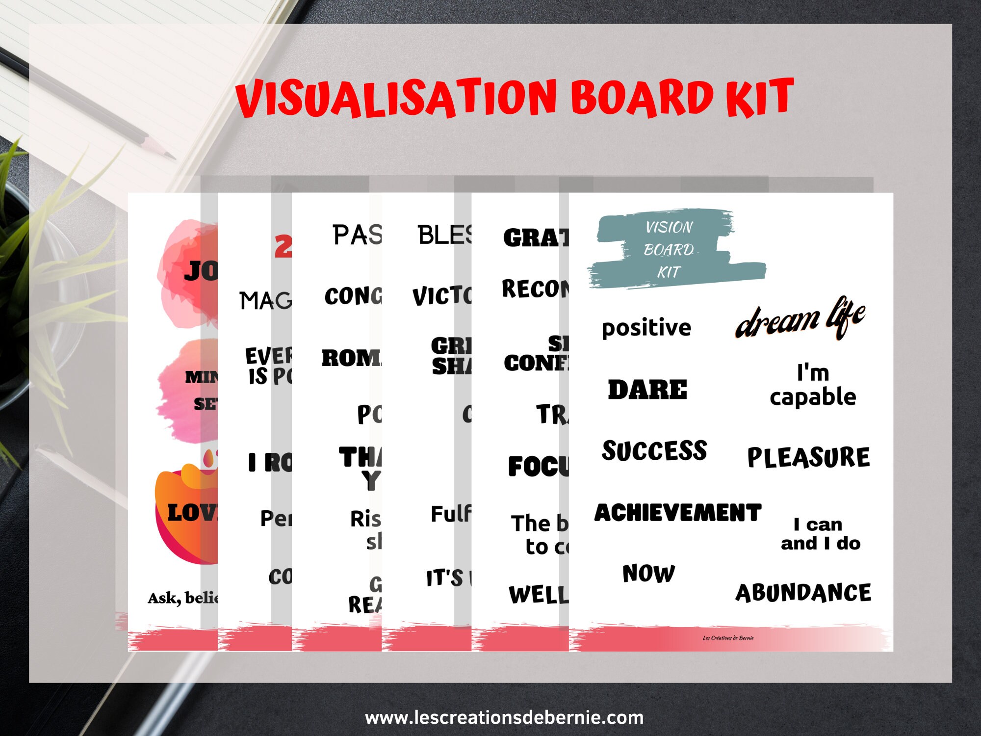 2023 Vision Board Kit Vision Board Printable Law Of Attraction Quotes ...
