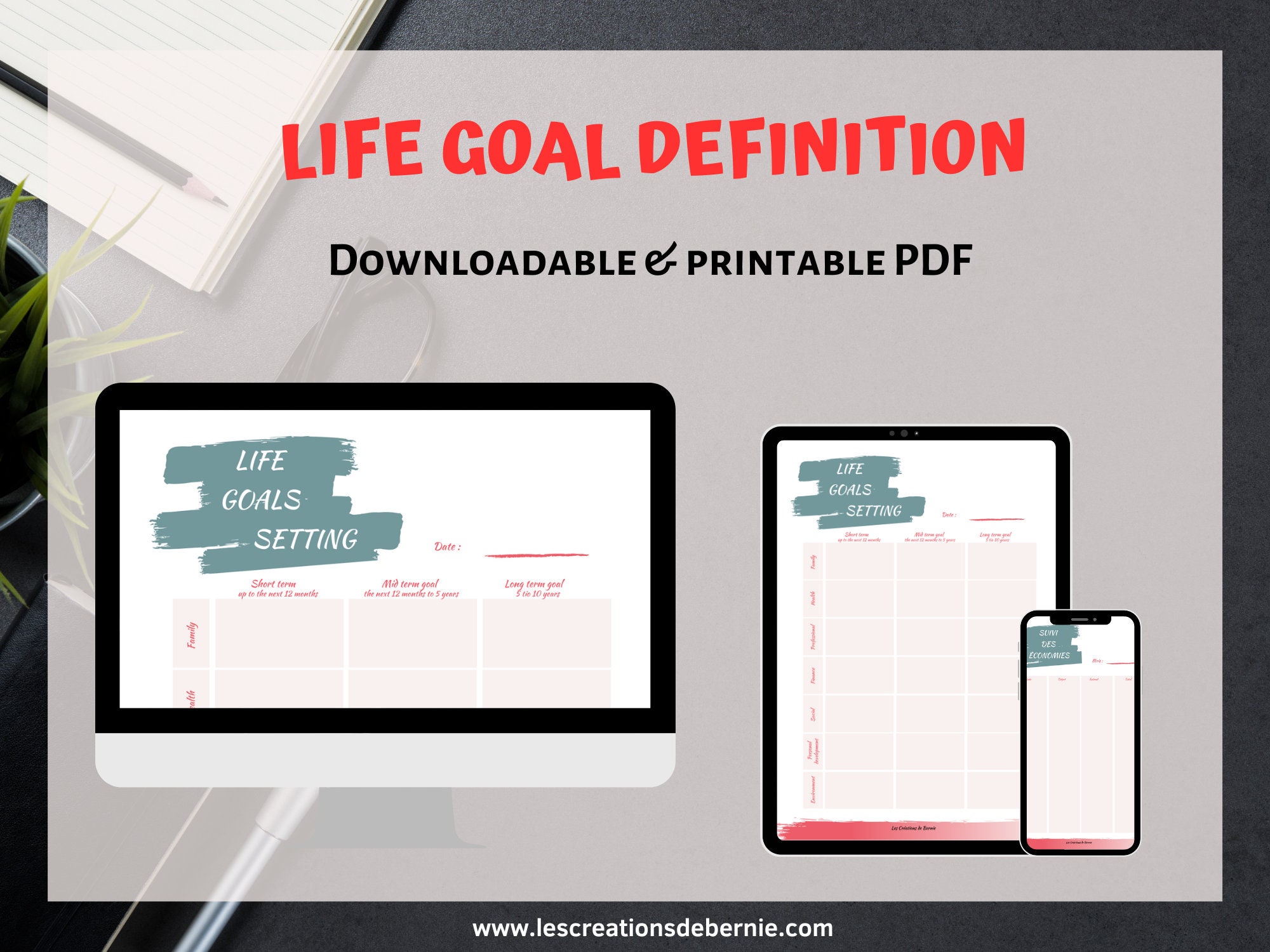 Goal Definition Planner Printable Short Medium Long Term Goal ...