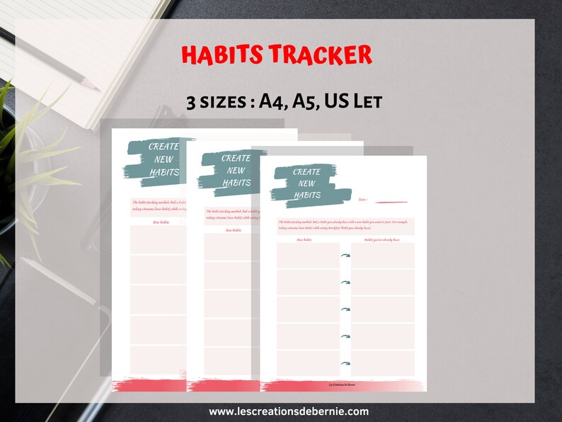New Habits Planner Habits Worksheet Habits Stacking Method Habit ...