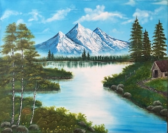 Lake paintings | Etsy