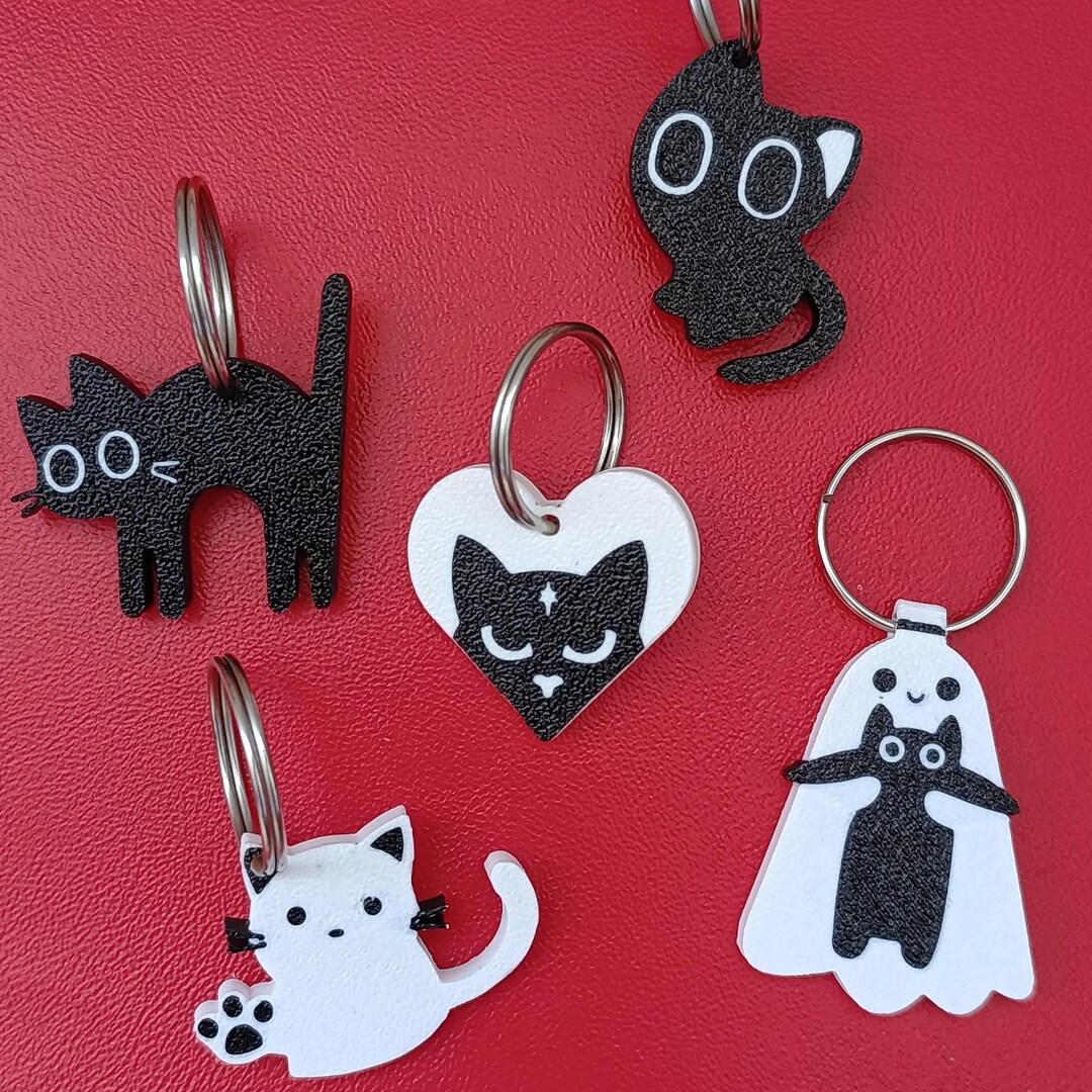 3D Printed Cat Keychains - Etsy