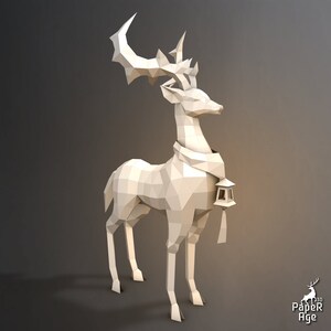 Christmas Deer, Papercraft, Pepakura, Lowpoly, Low Polygon, 3D ...