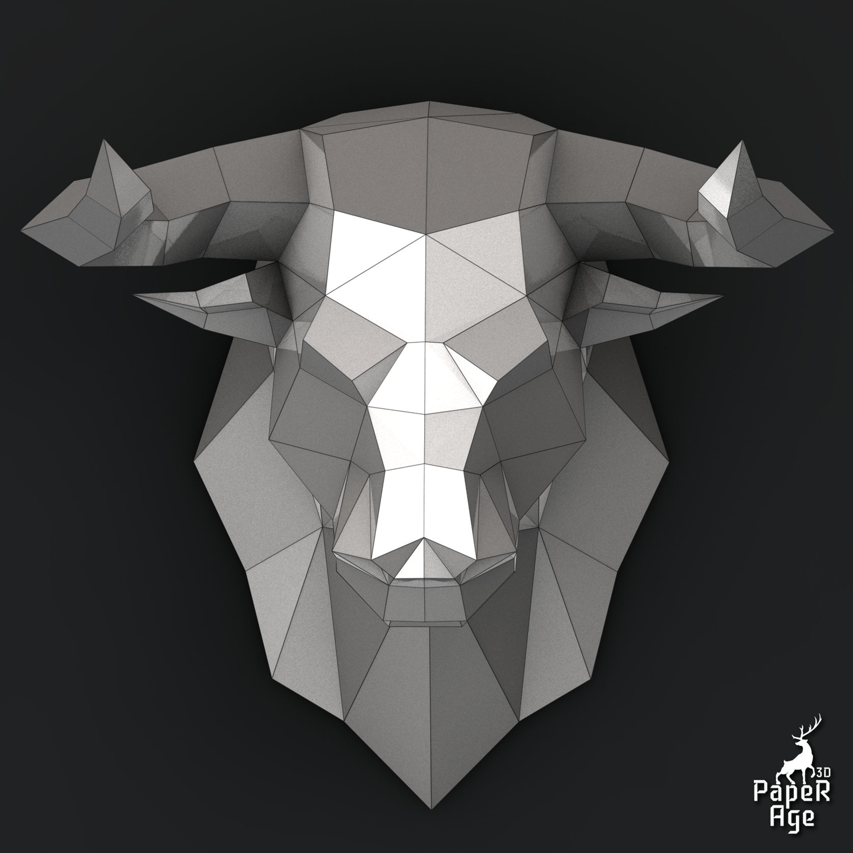 Bull, Papercraft, Pepakura, Lowpoly, Low Polygon, 3D Papercraft ...