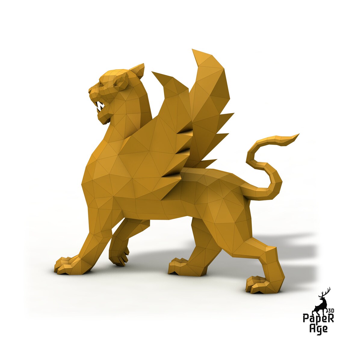 Griffin Gryphon Griffon Papercraft Pepakura Lowpoly Low - Etsy