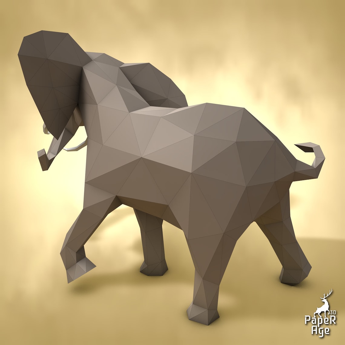 African elephant Papercraft Pepakura Lowpoly Low Polygon | Etsy