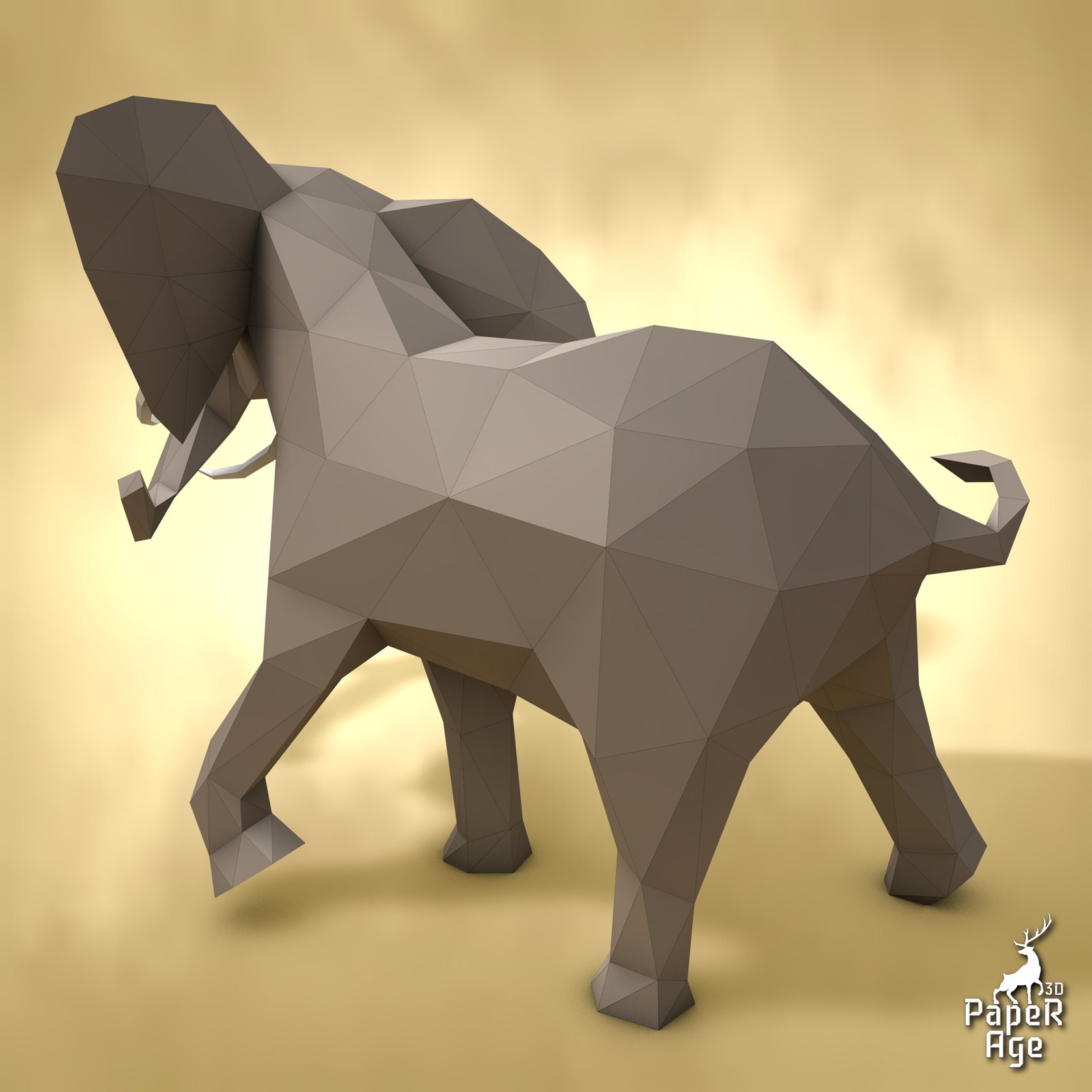 African Elephant Papercraft Pepakura Lowpoly Low Polygon | Etsy Canada