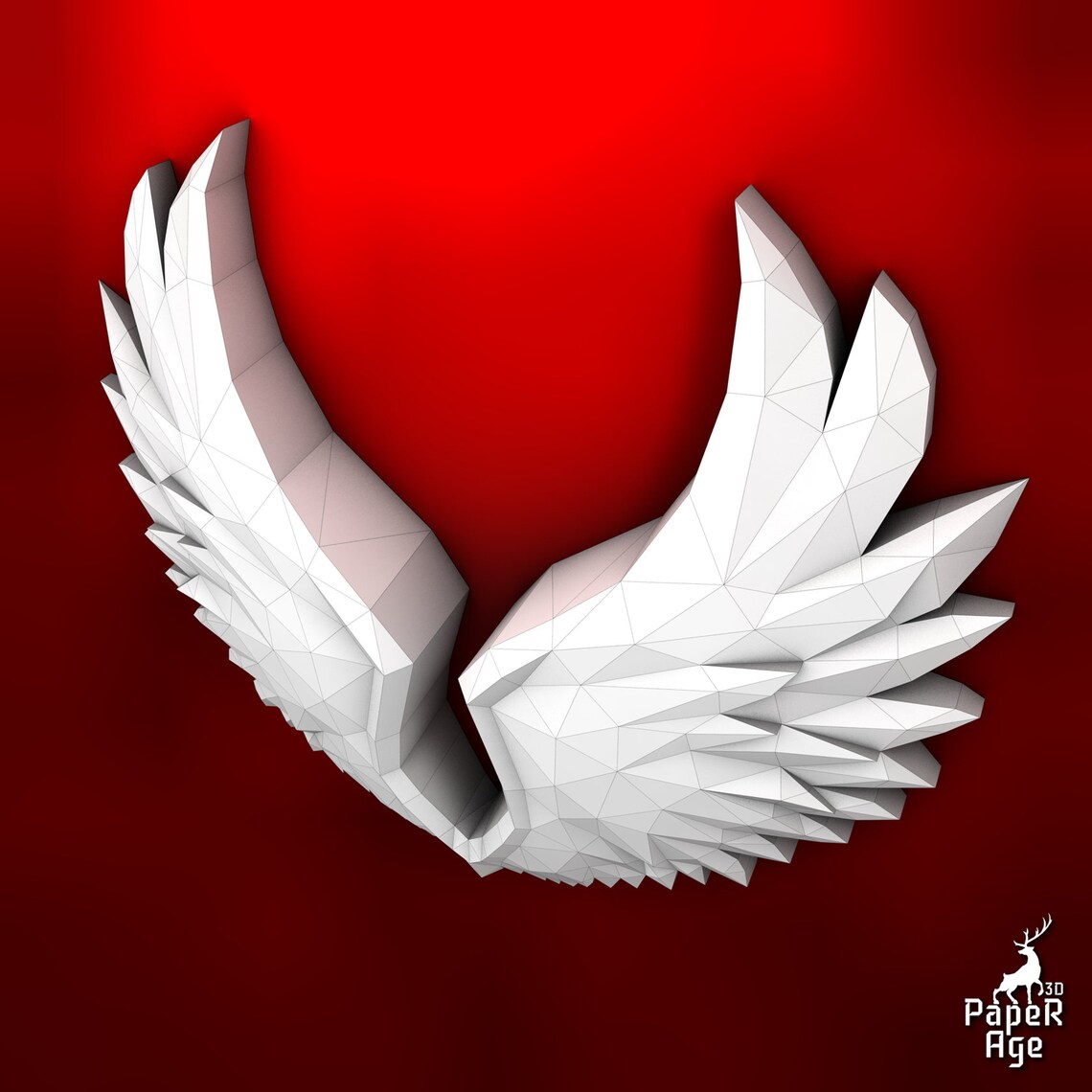 Angel wings Papercraft Pepakura Lowpoly Low Polygon 3D | Etsy