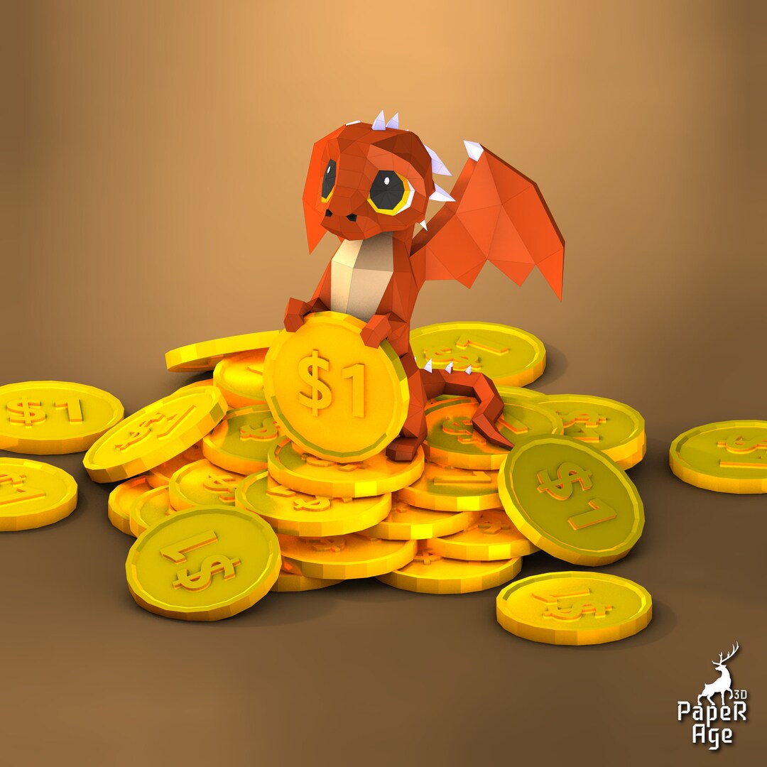 Little Dragon, Dragon Papercraft, Symbol of Wealth, Red Dragon ...