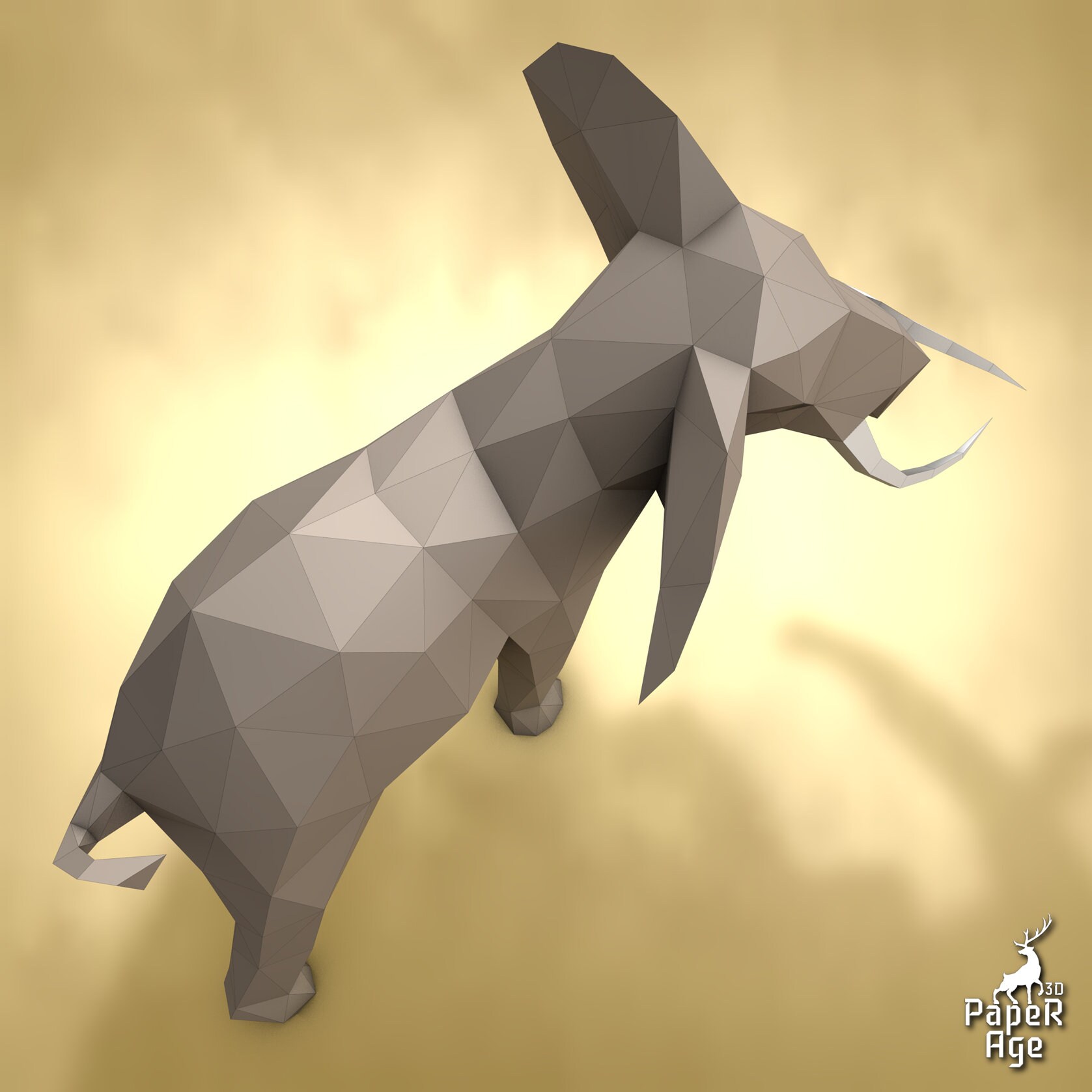 African elephant Papercraft Pepakura Lowpoly Low Polygon | Etsy