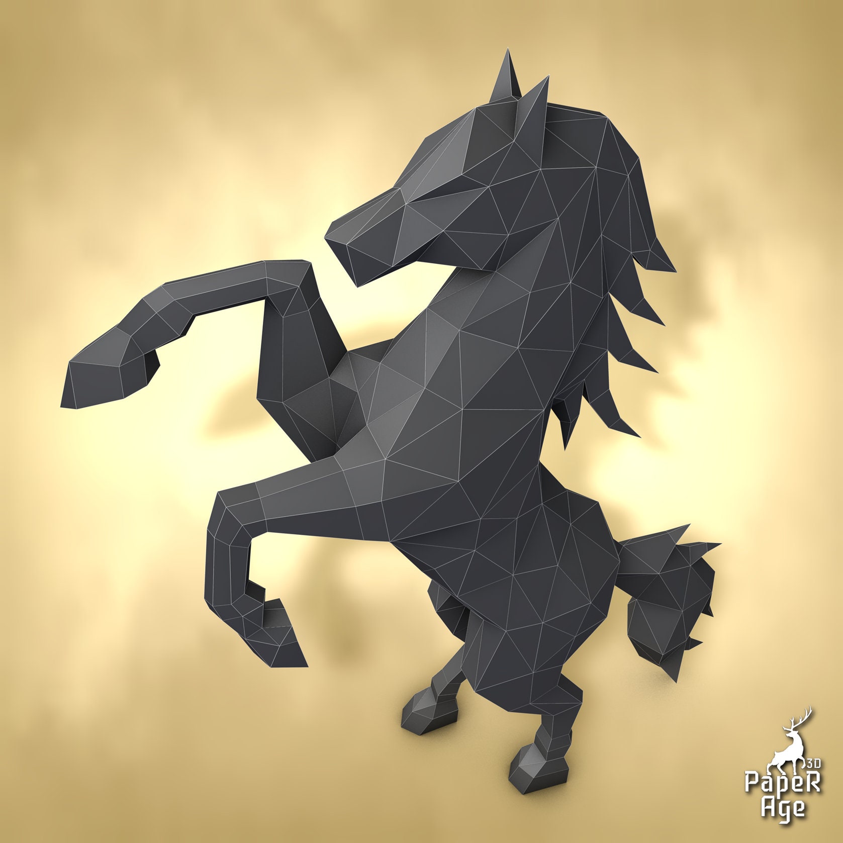 Minecraft Papercraft Black Horse
