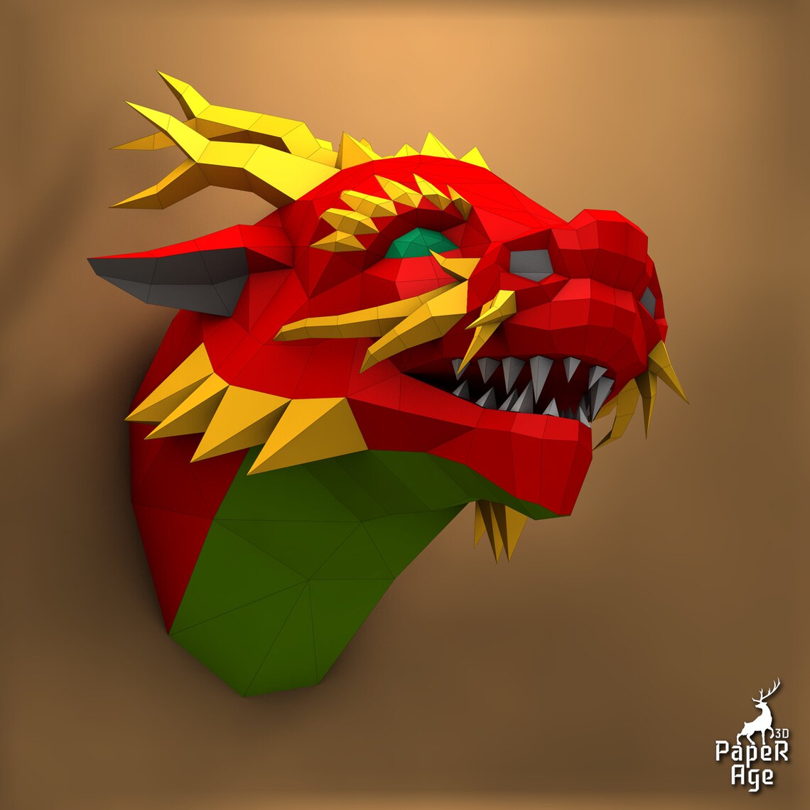 Chinese Dragon Papercraft Pepakura Lowpoly Low Polygon 3D | Etsy