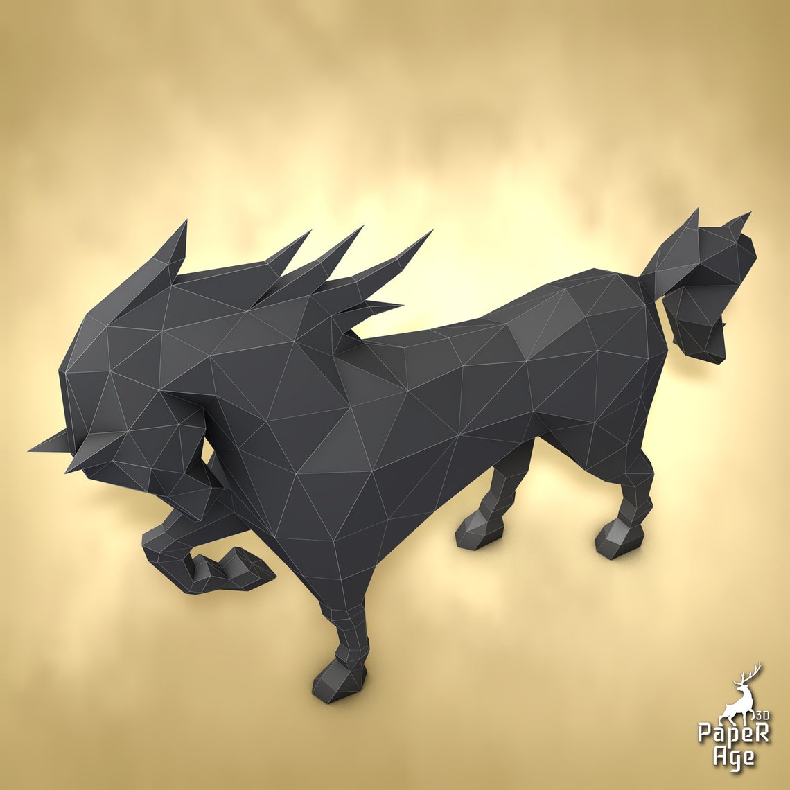 Horse Papercraft Pepakura Lowpoly Low Polygon 3D - Etsy
