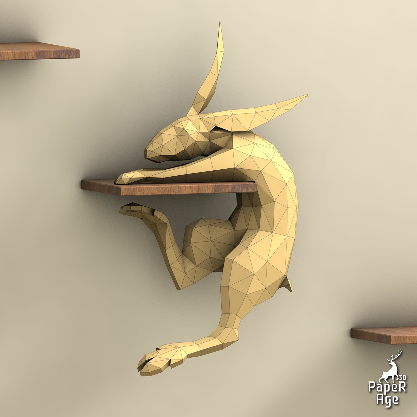 Rabbit Easter Bunny Papercraft Pepakura Lowpoly Low - Etsy