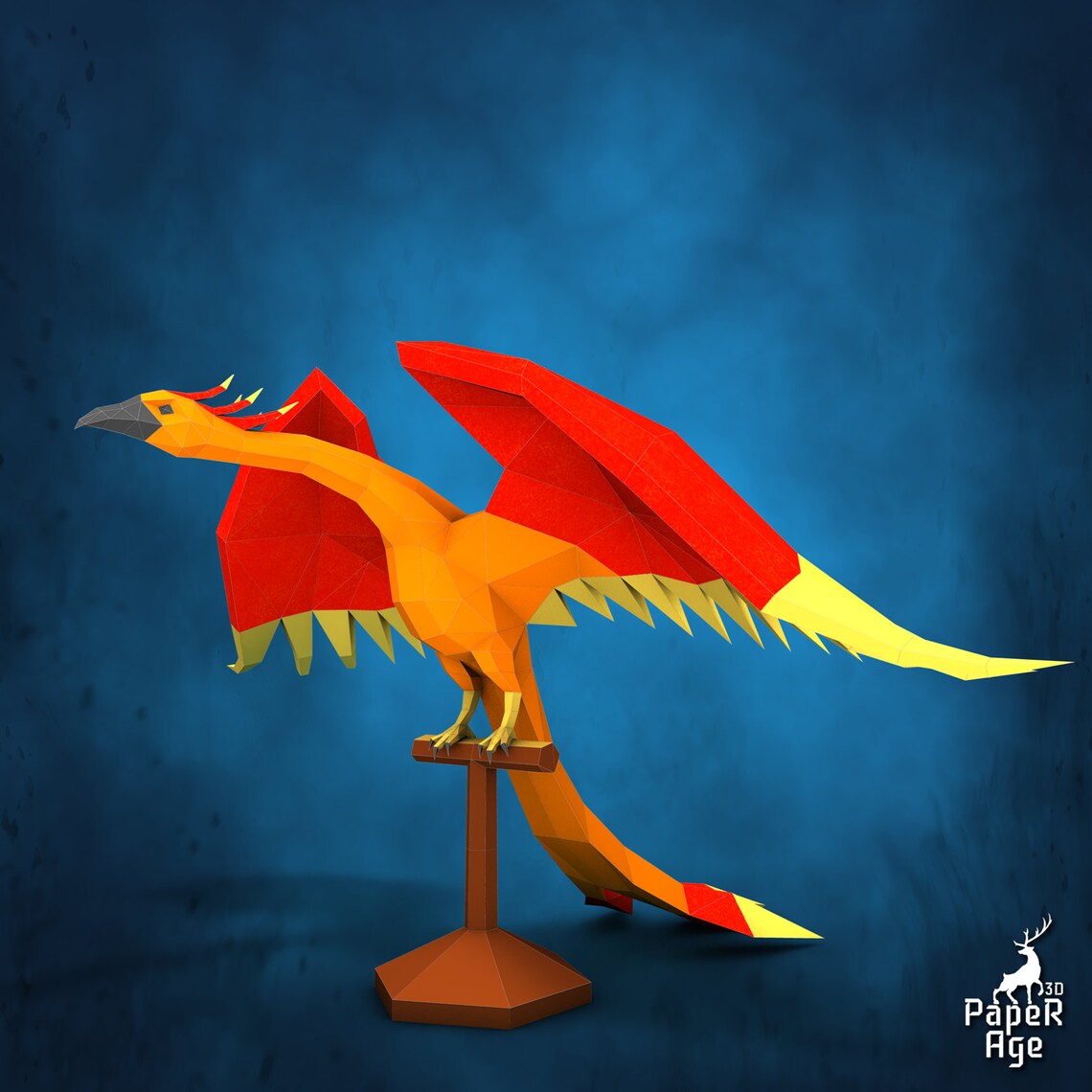 Phoenix Papercraft Pepakura Lowpoly Low Polygon 3D | Etsy