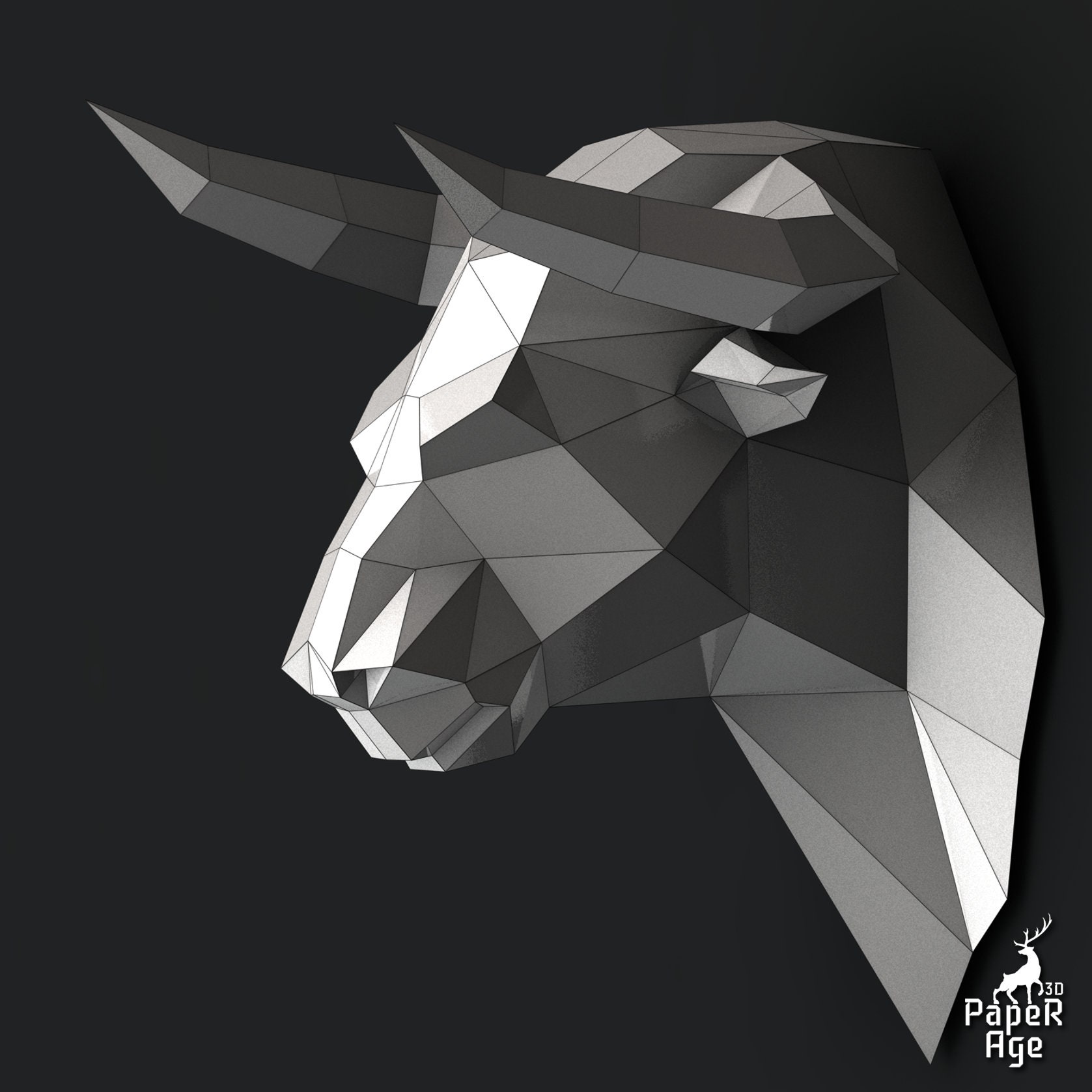 Bull Papercraft Pepakura Lowpoly Low Polygon 3D - Etsy.de