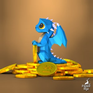 Little Dragon, Dragon Papercraft, Symbol of Wealth, Blue Dragon ...